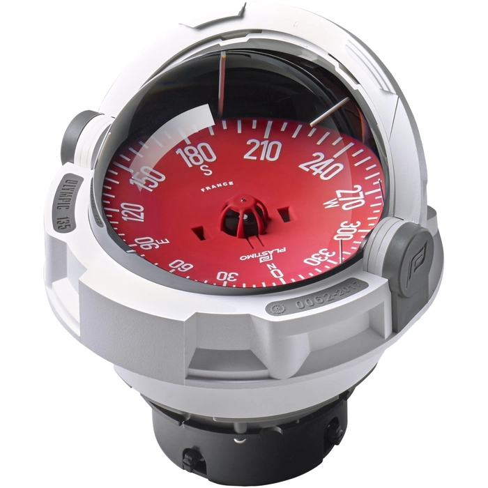 Plastimo kompass Olympic 135 (hvit) med rød kompassrose - Seatronic