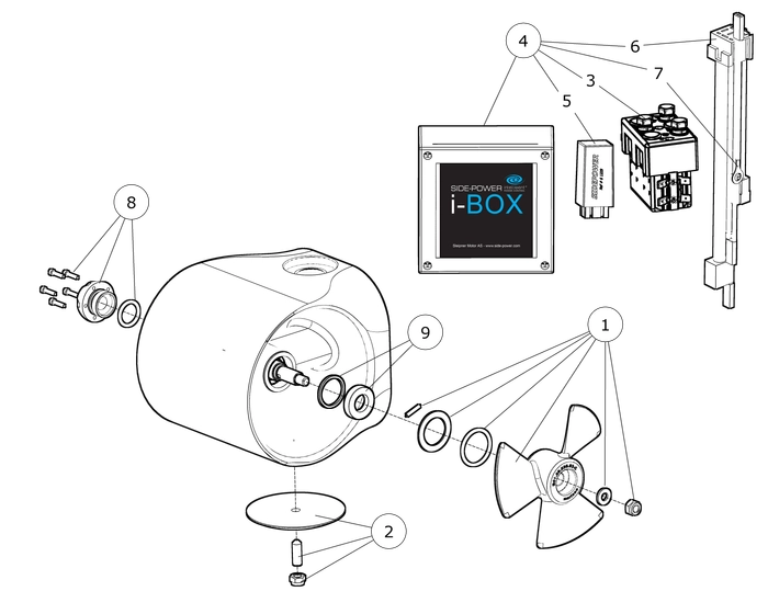 Sleipner Side-Power EX95 Single utvendig thruster, 24V - Seatronic